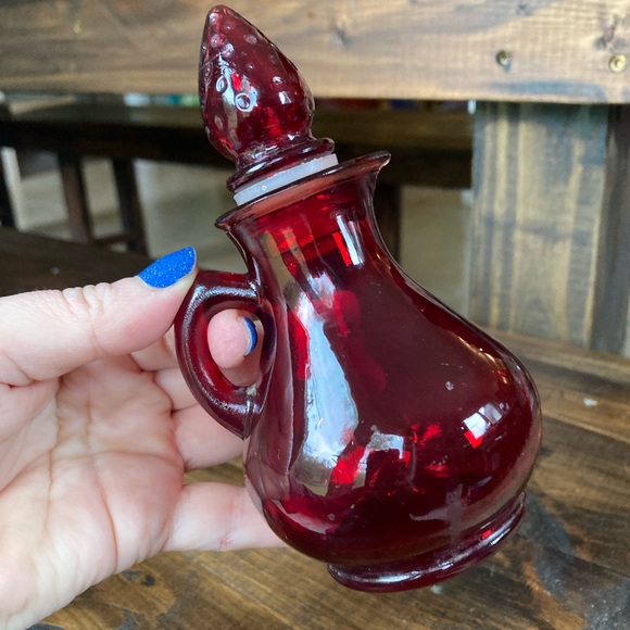 Avon | Accents | Avon Strawberry Bath Red Glass Bottle Vintage Perfume ...